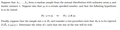 Solved Suppose That X1 Xn Form A Random Sample From The Chegg Com