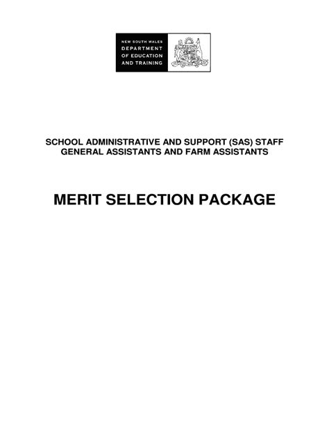 Fillable Online Merit Selection Package Nsw Department Of Education