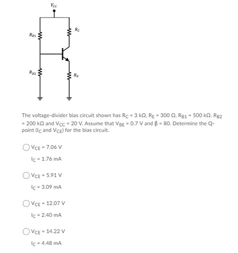 Solved Rc Rgs M WI The Voltage Divider Bias Circuit Shown Chegg Com
