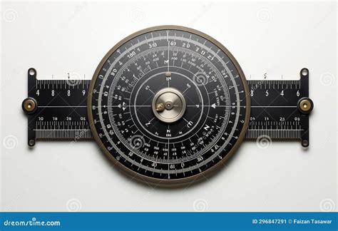 Layout With Protractor Pencil And Compass On White Paper Stock