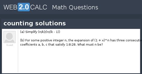 View Question Counting Solutions