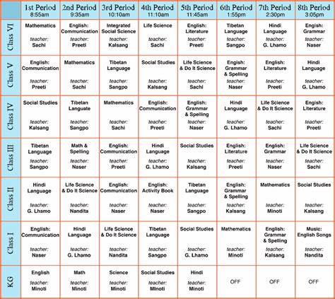 82 Create 8 Period Class Schedule Template With Stunning Design By 8