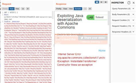 Lab Exploiting Java Deserialization With Apache Commons：使用 Apache
