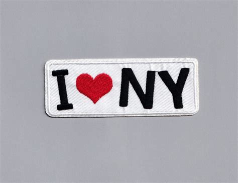 Large Rectangle I Love New York Patch Applique Embroidered Iron On Ny
