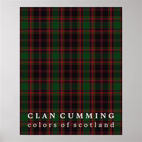 Clan Cumming Colours Of Scotland Tartan Poster Uk