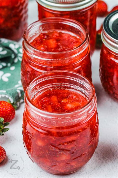 Strawberry Freezer Jam Recipe 3 Ingredients Our Zesty Life