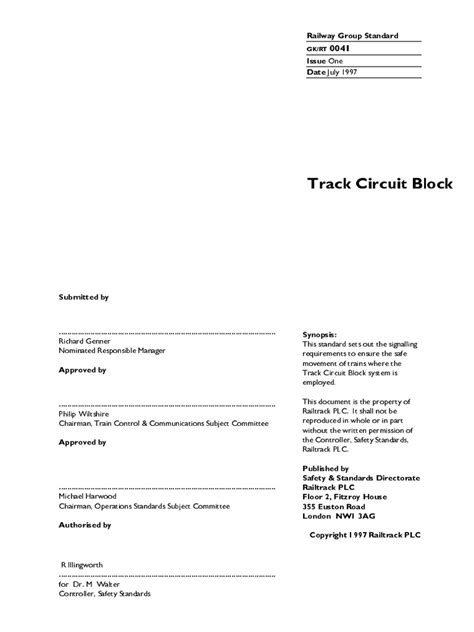 Rt0041 Track Circuit Block Pdf Rail Transport Railway Safety