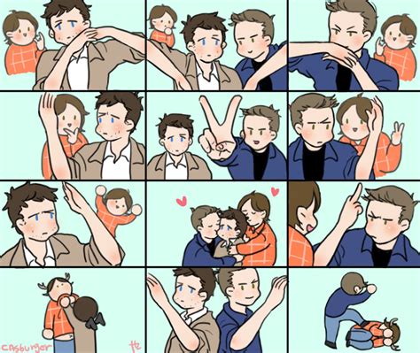 Castiel Dean Winchester And Sam Winchester Supernatural Drawn By