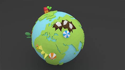 Low Poly Earth 3d Model 3d Model 7 Blend Free3d