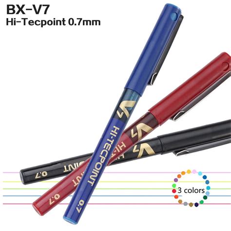 Pilot Bx V7 젤 펜 세트 검정 파랑 빨강 매끄러운 잉크 쓰기 공 펜 옷깃 젤 학용품 공부 문구 07mm 6 개 12 개중성펜 Aliexpress