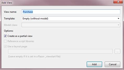 Adding A View Pages In ASP NET MVC
