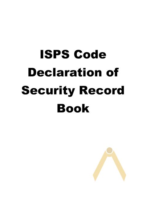 Isps Code Declaration Of Security Record Book Fontański Isps Code Declaration Of Security Record Book Fontański