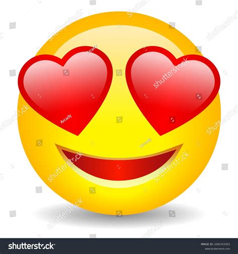 Emoji Love Vector Cartoon On White Stock Vector Royalty Free