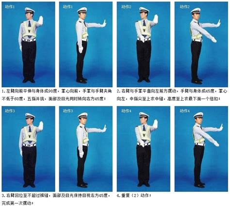 交通民警指挥手势图册360百科