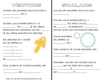 Vector Scalar Comparison Notes By Wonder Tree Science TPT