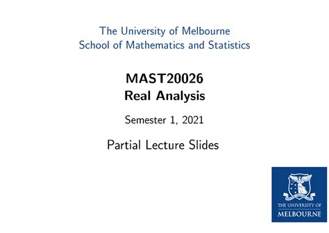 Introduction Real Analysis Lecture Notes 1 The University Of