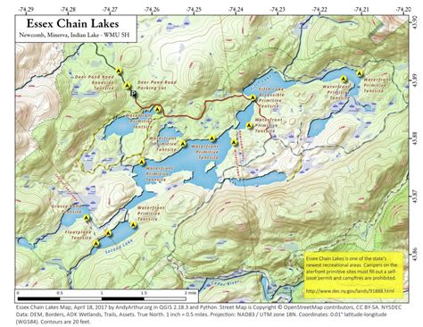 Map Essex Chain Lakes Andy