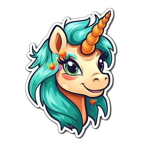 Cute Cartoon Unicorn Sticker 24488101 Png