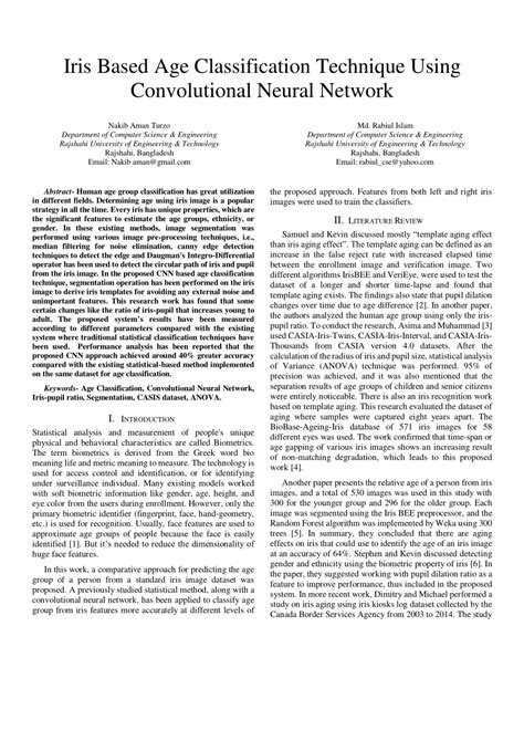 Pdf Iris Based Age Classification Technique Using Convolutional
