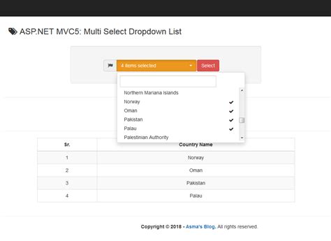 Asp Net Mvc 5 Bootstrap Style Multi Select Dropdown Plugin