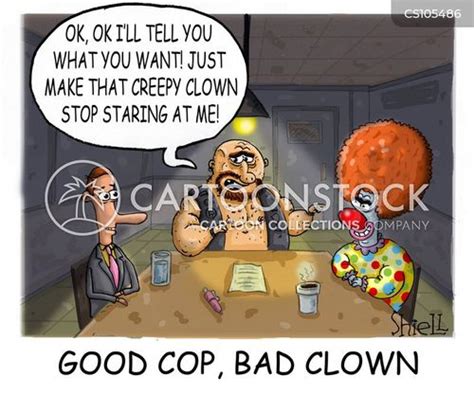 Evil Clown Cop Cartoons And Comics Funny Pictures From Cartoonstock