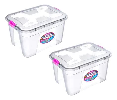Kit 2 Caixa Organizadora Transparente 12 Litros Pp Uninjet MercadoLivre