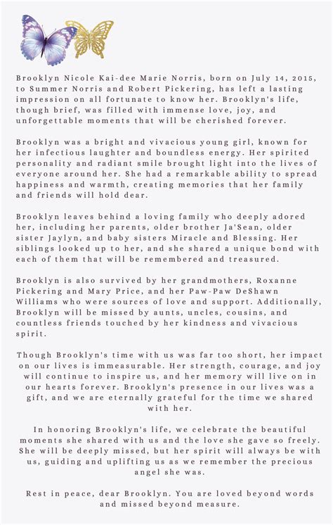 Brooklyn Norris — Mcfadden And Hitchye Funeral Enterprises