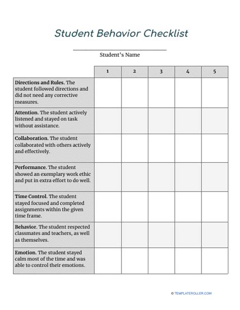 Behavior Monitoring Templates Pdf Download Fill And Print For Free