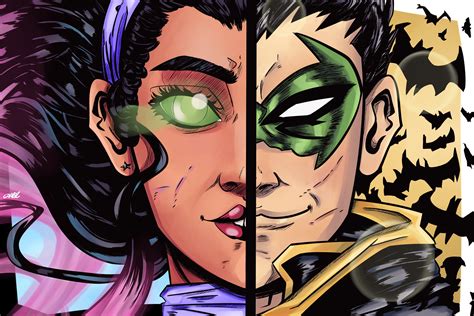 Fanart Nightstar Mari Grayson And Robin Damian Wayne 🦇 By