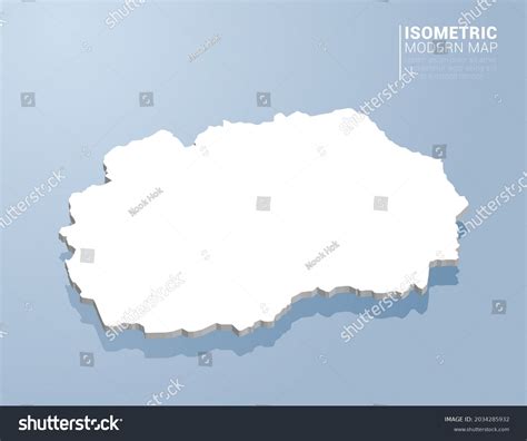 Isometric 3d Map Macedonia Stylized Vector Stock Vector Royalty Free
