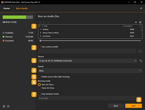 Burn An Audio Disc DAEMON Tools Ultra Help