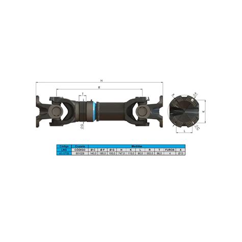 Cardan Entre Eixo Mercedes 4140k 8x4 Actros 2635 2638