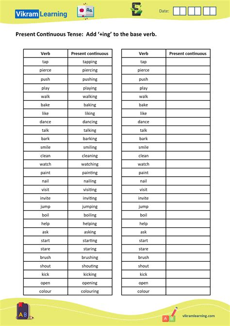 Download Present Continuous Tense Worksheets For Free
