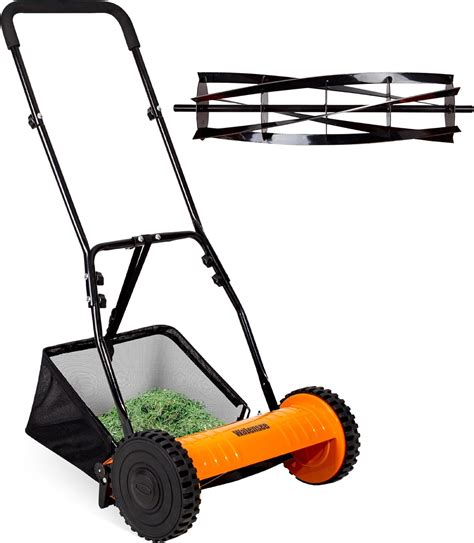 Walensee 14 Inch 5 Blade Push Reel Lawn Mower Cordless