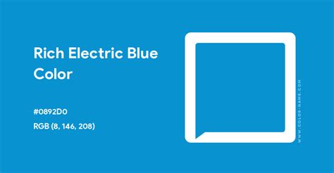 Rich Electric Blue Color Hex Code 0892d0