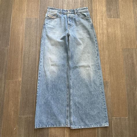 Diesel D Rise Wide Leg Jeans Light Blue Stain On Depop