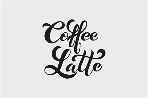 커피 라떼 손글씨 레터링 디자인 요소 카페 메뉴 커피숍 상점 광고 커피숍에 대한 템플릿과 개념 벡터 그림입니다 개념에 대한 스톡 벡터 아트 및 기타 이미지 Istock