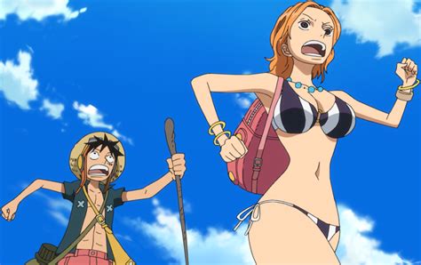 Luffy And Nami Running From Danger