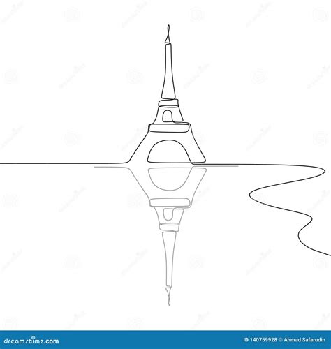 Simple Noir Et Blanc Illustration Tour Eiffel Un De Vecteur De Dessin