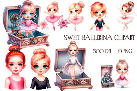Sweet Ballerina Clipart By Elenazlata Art Thehungryjpeg