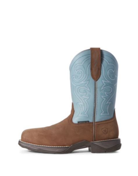 Ariat Womens Anthem Composite Wide Square Toe Western Boot Latigo Brown