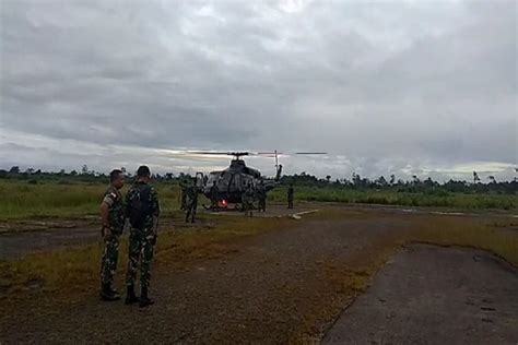 Heli Diberangkatkan Evakuasi Jenazah Pekerja PT PTT Yang Dibantai KKB