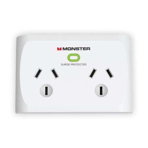 Dual Socket Surge Protector White Monster