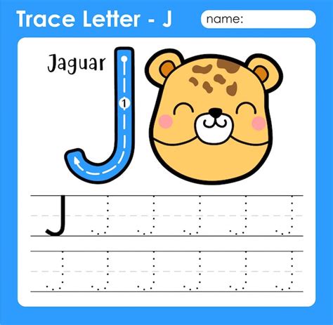 Premium Vector Letter J Uppercase Alphabet Letters Tracing