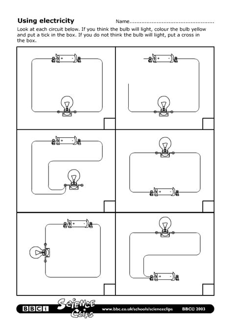 Worksheet On Electric Circuit For Class 6