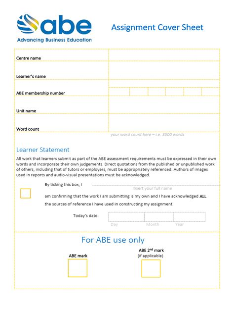 Abe Assignment Submission Form Pdf