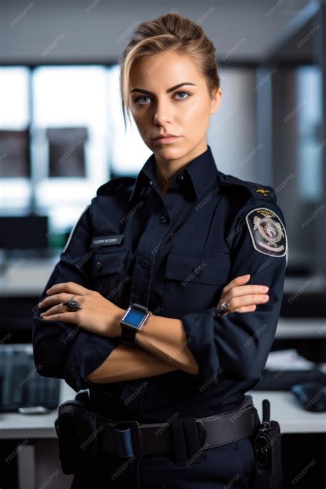 Premium Ai Image Shot Of A Female Police Officer In The Office