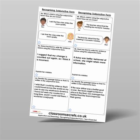 Year 6 Using Subjunctive Form Application And Reasoning Resource