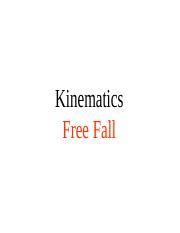 Understanding Free Fall Kinematics Acceleration Course Hero