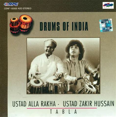 Drums Of India Ustad Alla Rakha Ustad Zakir Hussain Tabla Audio CD Exotic India Art